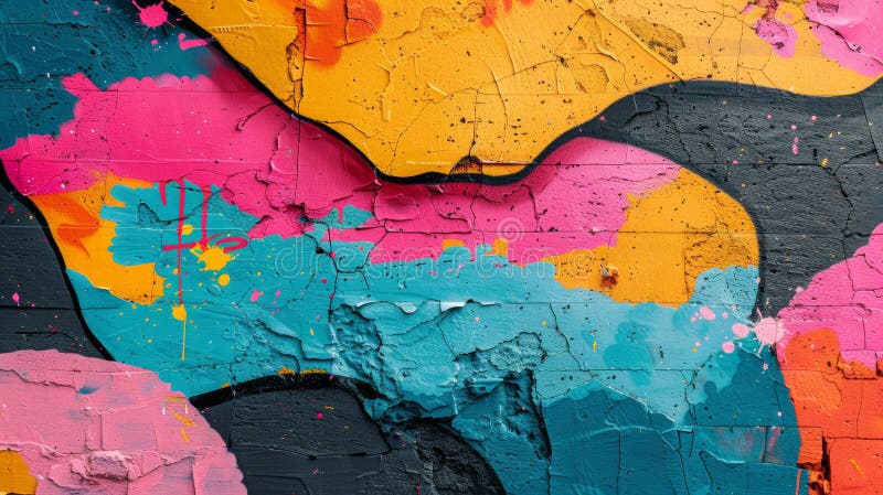 Graffiti Art, Urban Art Background with Colorful Abstract Graffiti ...