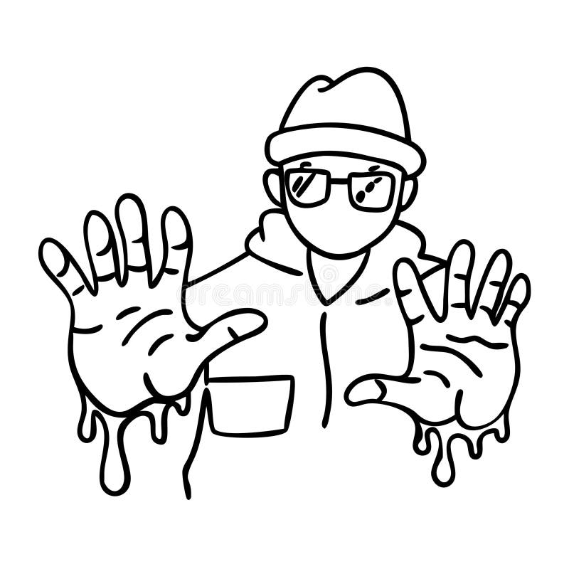 Graffiti Artist Expression with Dripping Paint and Hands in Dynamic ...