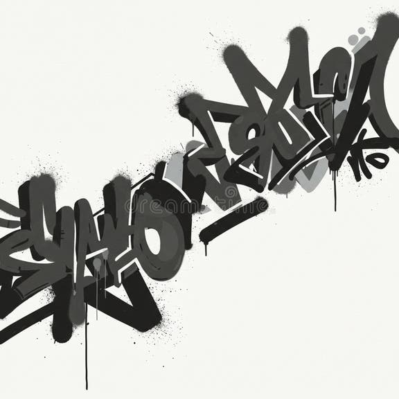 Graffiti Artwork in Black and Gray with Bold, Overlapping Letters and ...