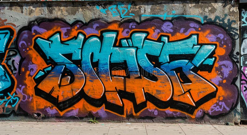 Graffiti Artwork Featuring Bold, Stylized Letters with a Dynamic Mix of ...