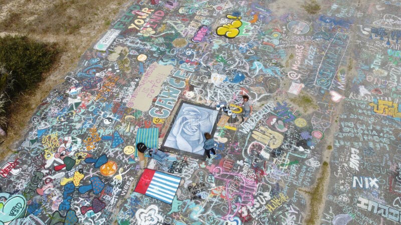 Graffiti Artwork on Folly Beach, South Carolina Editorial Stock Image ...