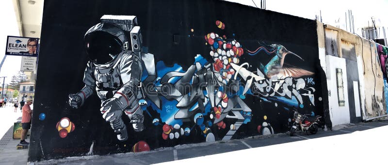 Graffiti astronaut editorial image. Image of streets - 134088200