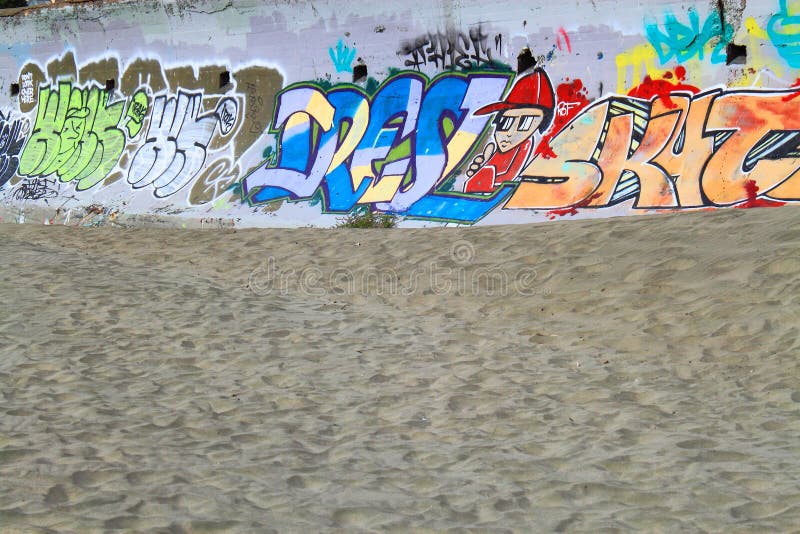 Graffiti on Beach editorial stock photo. Image of dirty - 43030628