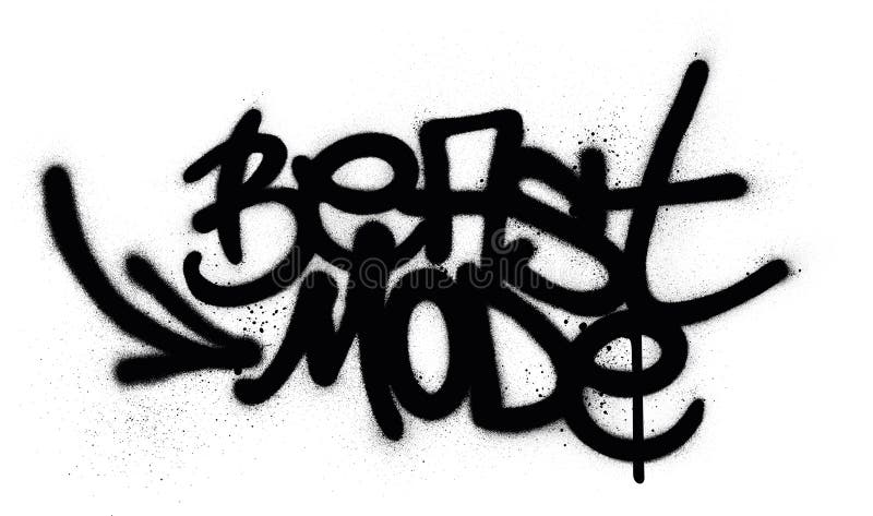 Graffiti Beast Mode Text Sprayed in Black Over White Stock Vector ...