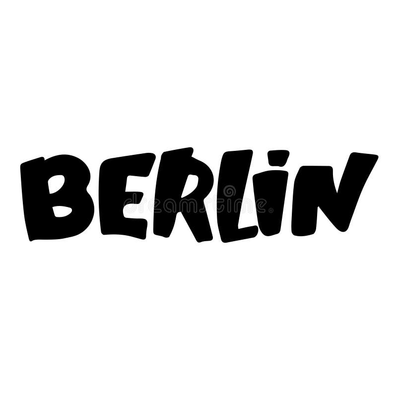 Graffiti Berlin Word Sprayed in Black Over White. Stock Vector ...