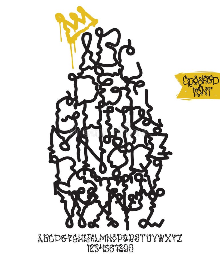 Graffiti bold font stock vector. Illustration of script - 82108617