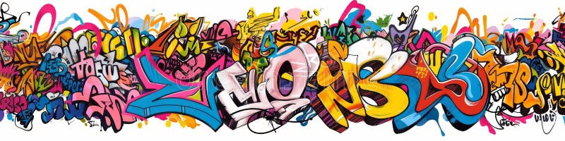 Graffiti Border Banner on White Background Stock Photo - Image of color ...