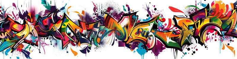 Graffiti Border Banner on White Background Stock Image - Image of color ...