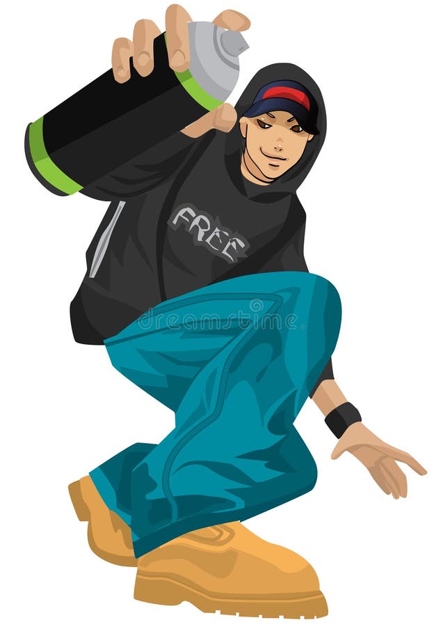 Graffiti boy stock vector. Illustration of modern, close - 6647746