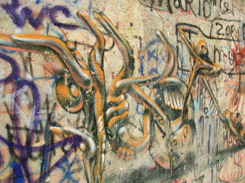 Graffiti on a Brick Wall of an Old House Editorial Photography - Image ...