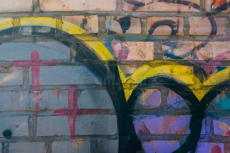 Graffiti Bricks Wall Background Stock Image - Image of pattern, bricks ...