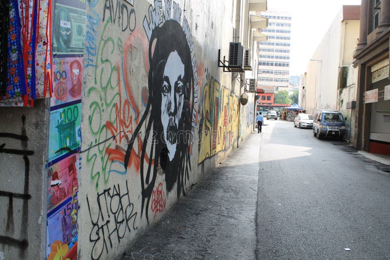 Graffiti on Building Wall at Pasar Seni Editorial Photography - Image ...
