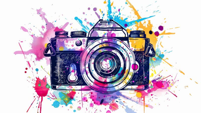 Graffiti Camera with White Background Icon Stock Photo - Image of ...