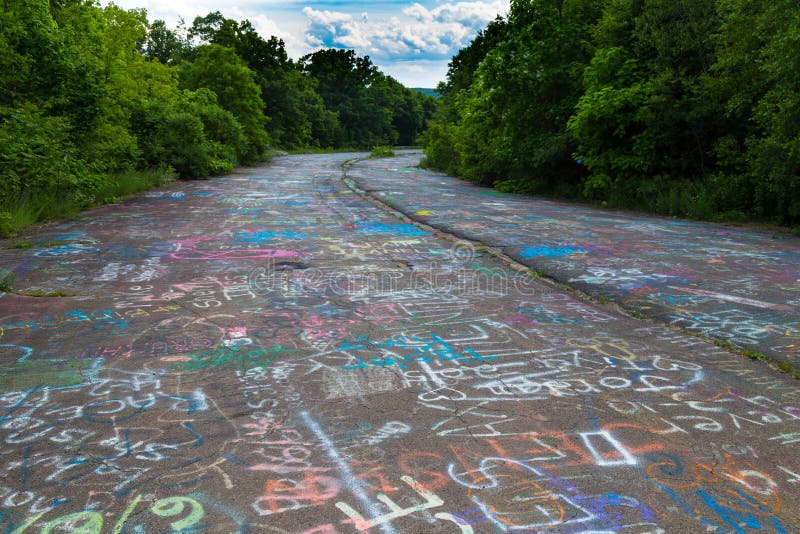 Centralia PA - Graffiti Highway Stock Image - Image of silent ...