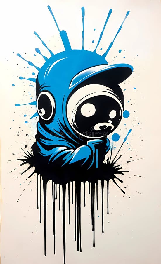 Graffiti character stock illustration. Illustration of clothing - 351081675