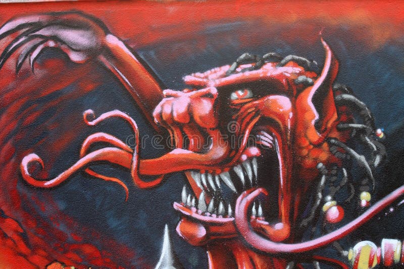 Graffiti of Devil editorial stock photo. Illustration of devil - 47997343