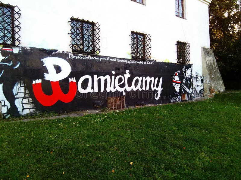 Graffiti editorial stock photo. Image of warszawa, uprising - 76256688
