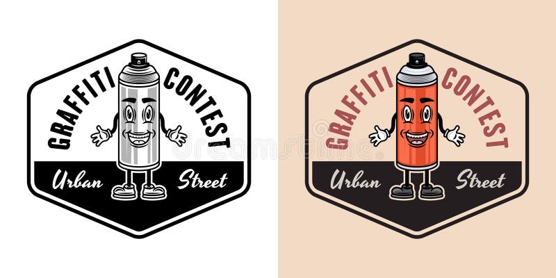 Graffiti Contest Vector Emblems, Badges, Labels or Logos with Spray ...