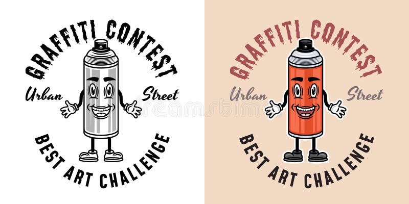 Graffiti Contest Set of Vector Monochrome Emblems, Badges, Labels or ...