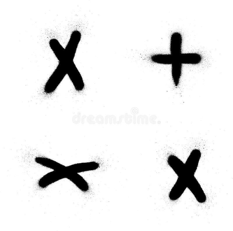 Graffiti Cross Plus X Sign Sprayed in Black on White Stock Vector ...
