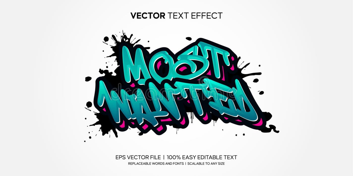 Editable Graffiti Wall Text Stock Illustrations – 140 Editable Graffiti ...