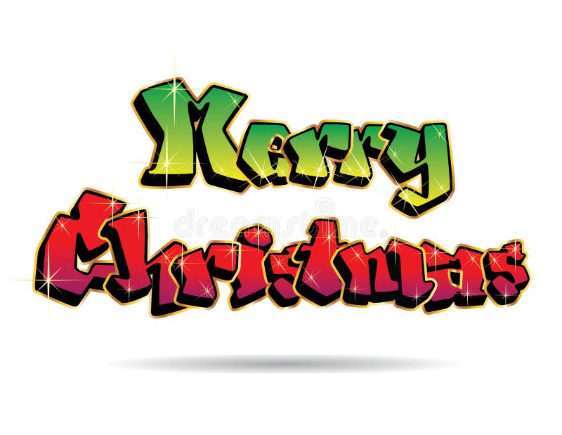 Graffiti de Joyeux Noël illustration de vecteur. Illustration du église ...