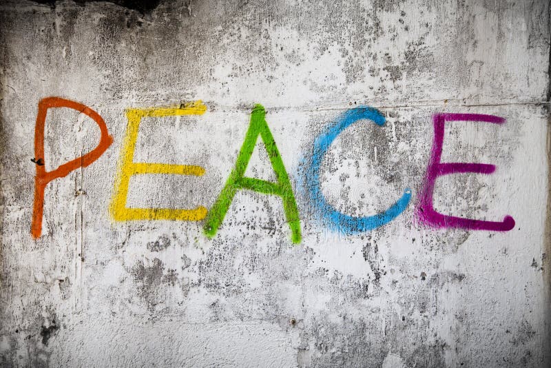 Graffiti di pace fotografia stock. Immagine di urbano - 2060824