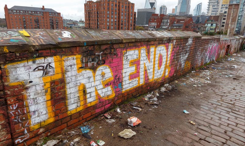 Graffiti on a Derelict Building in a Run Down Area with the Message ...