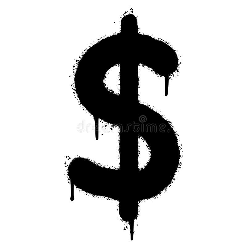 Graffiti Dollar $ Icon Sprayed Isolated on White Background. Currency ...
