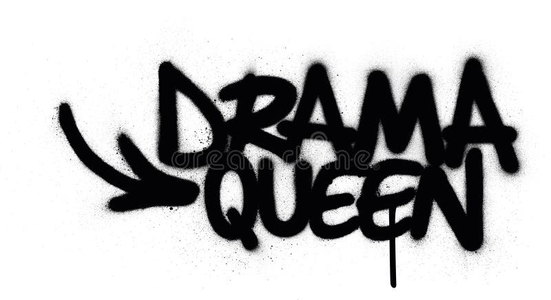 Graffiti Drama Queen Text Sprayed in Black Over White Stock Vector ...