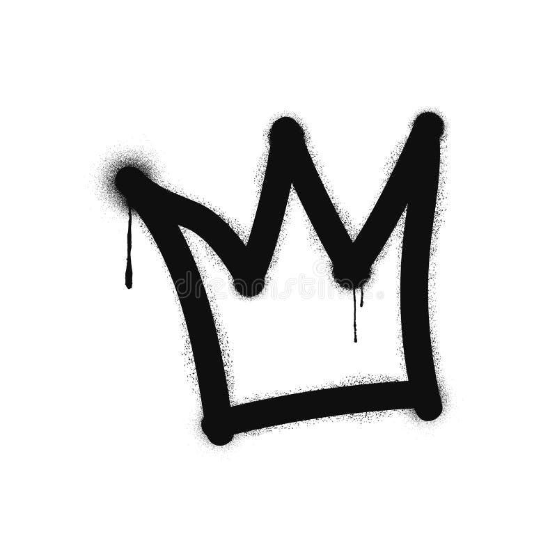 Graffiti Drawing Crown Symbol. Painted Graffiti Spray Pattern of Crown ...