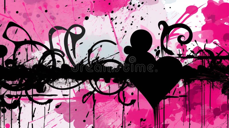 Graffiti Drawing Emo Symbols Background . Painted Graffiti Spray ...
