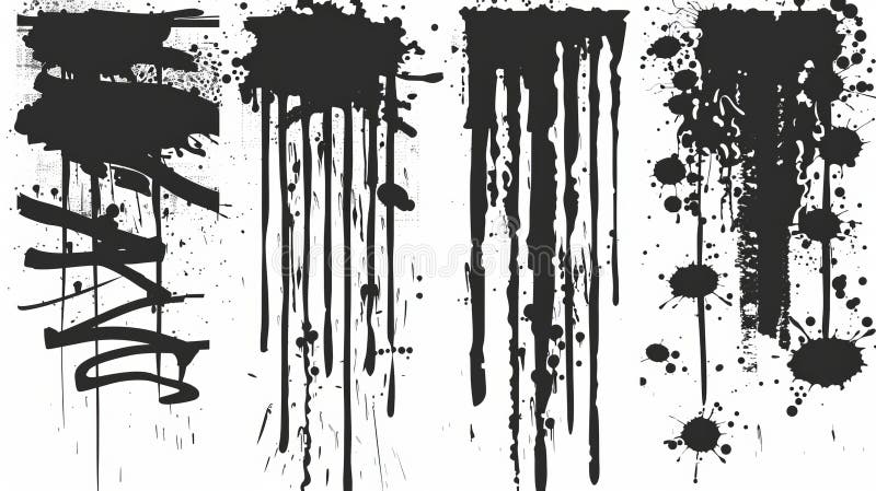 Graffiti Graffiti Drips, Ink Splats, Brush Stains, Inky Blots, Blobs ...