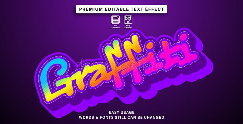 Graffiti Editable Text Effect Style Stock Vector - Illustration of ...
