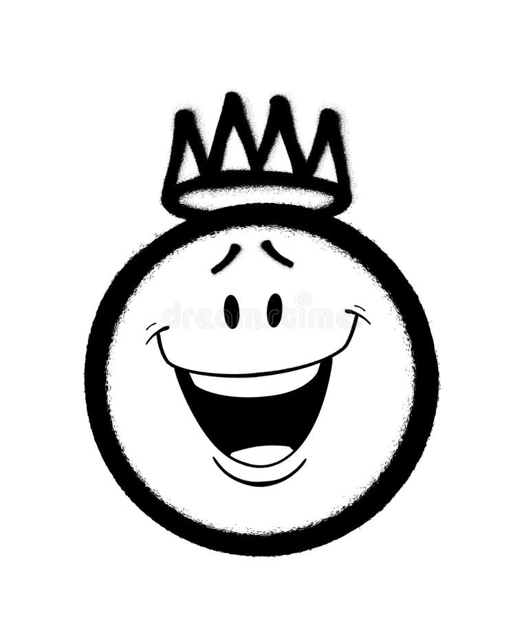 Graffiti Emoticon with Crown. Smiling Face Painted Spray Paint Stock ...