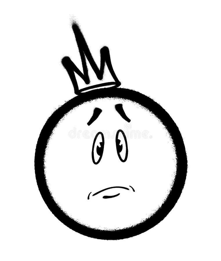 Graffiti Emoticon with Crown. Smiling Face Painted Spray Paint Stock ...