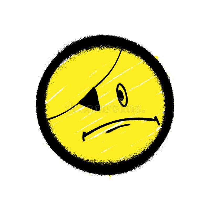 Graffiti Emoticon. Smiling Face Painted Spray Paint. Vector ...