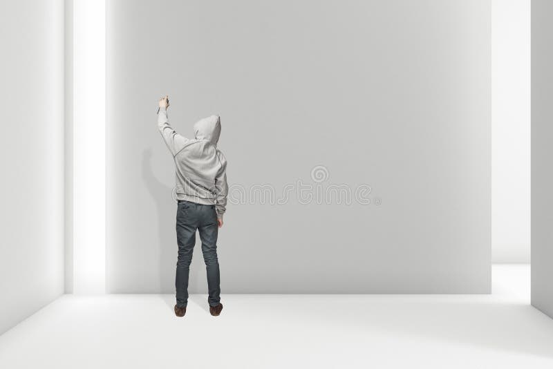 Graffiti on empty wall stock illustration. Illustration of color ...