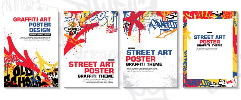 Modern Graffiti Art Poster or Flyer Design with Colorful Tags, Throw Up ...