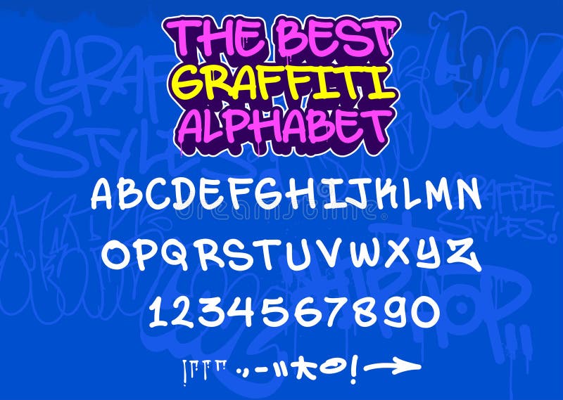 Amazing Vector Graffiti Alphabet. Urban Street Art Graffiti Font Style ...