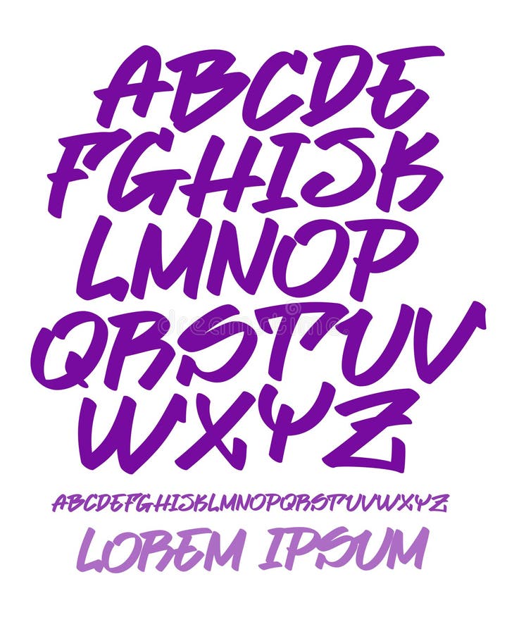 Graffiti Font - Hand Written - Vector Alphabet Stock Vector ...