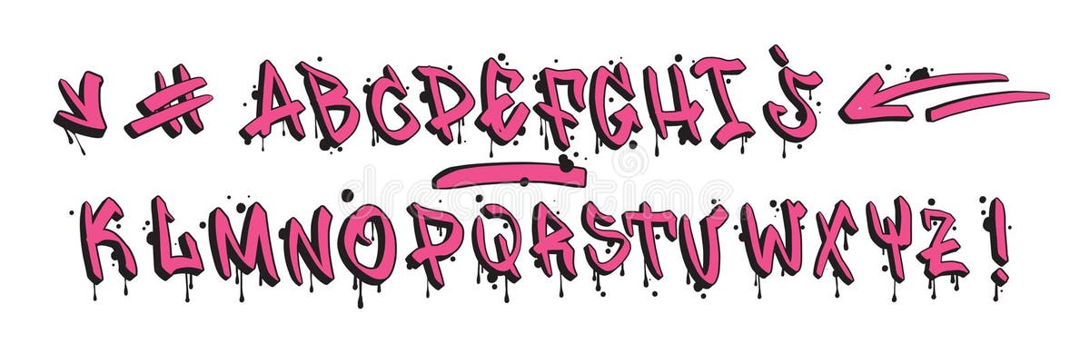 Cartoon Comic Graffiti Doodle Font Alphabet Stock Illustrations 309