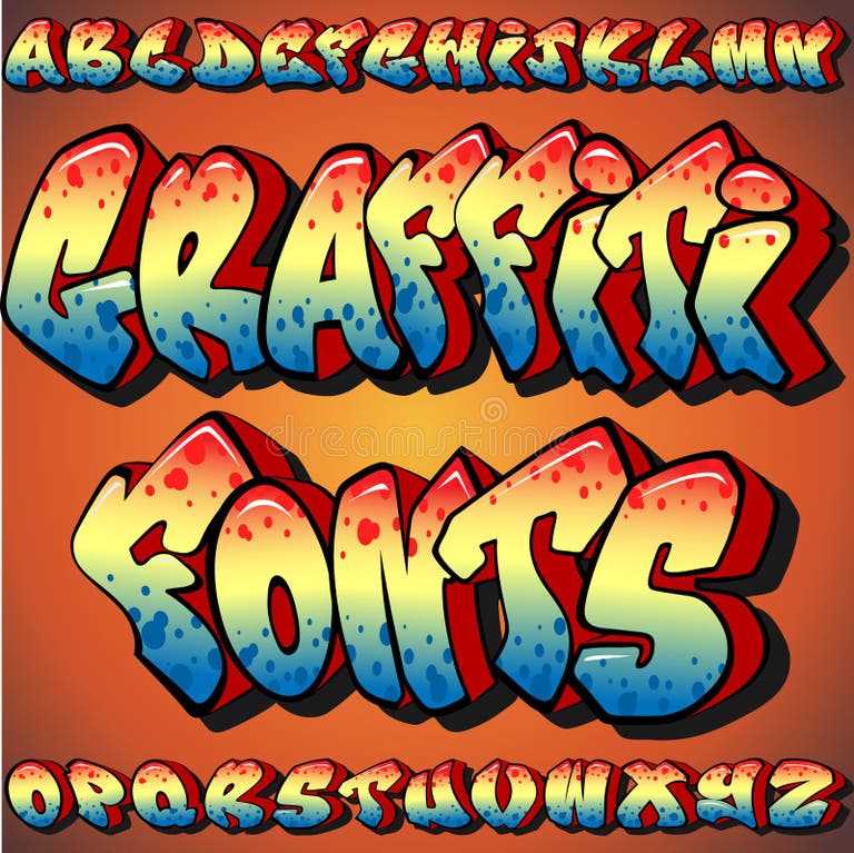 Graffiti Fonts stock vector. Illustration of ghetto, letters - 10227867