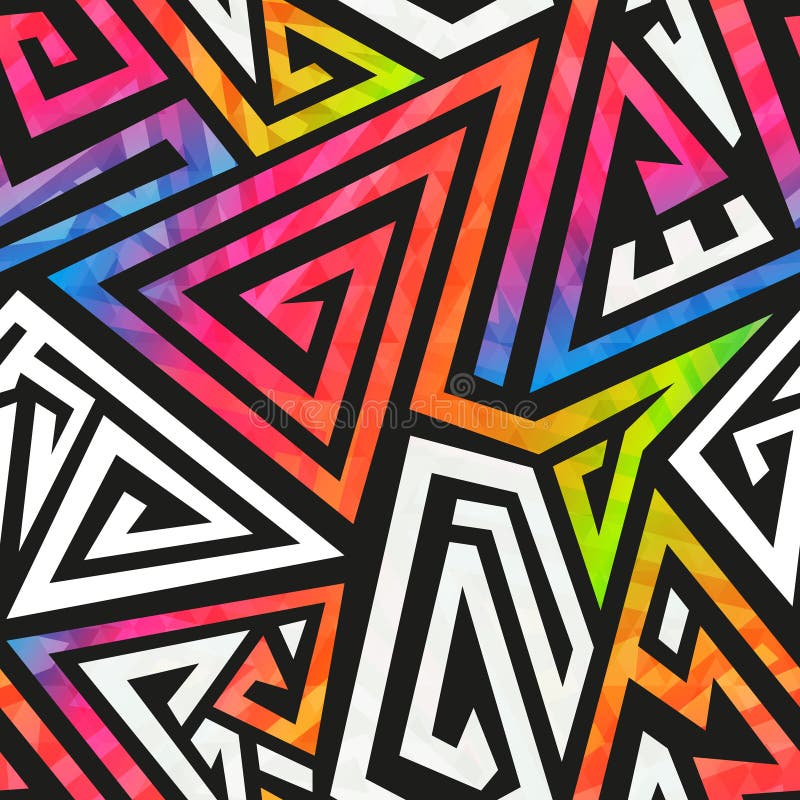 Graffiti Lines Seamless Pattern Stock Vector - Illustration of graffiti ...