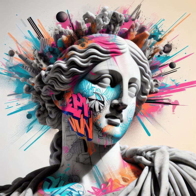 Graffiti Goddess in Neo-Urban Visual Style Stock Illustration ...