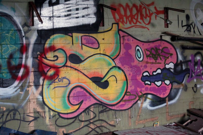 Graffiti editorial stock image. Image of building, iron - 339580574