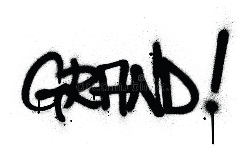 Graffiti Grand Word Sprayed in Black Over White Stock Vector ...