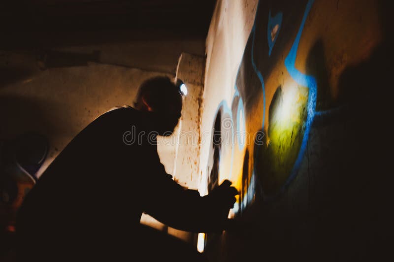 Graffiti stock image. Image of flashlight, grunge, heat - 182554763