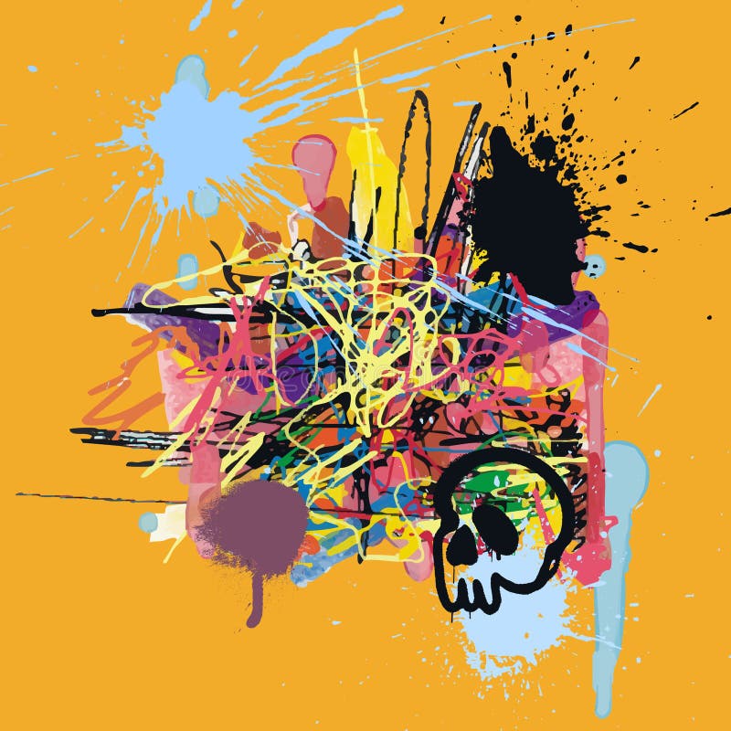 Graffiti Handwriting Pattern Design Vector. Colored Spray Writing ...