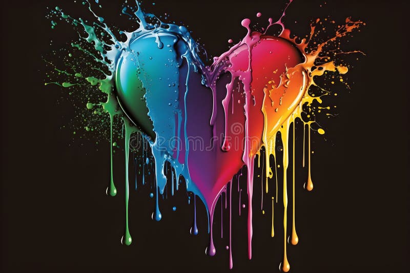 Graffiti with a Heart Symbol on the Wall with a Splash, Color Art Stock ...